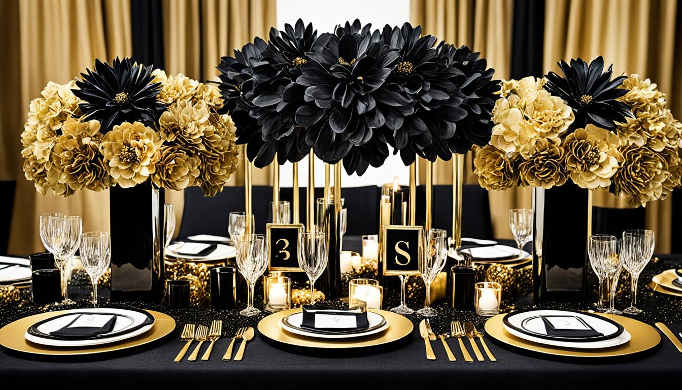 Elegant Black and Gold Table Decor Ideas