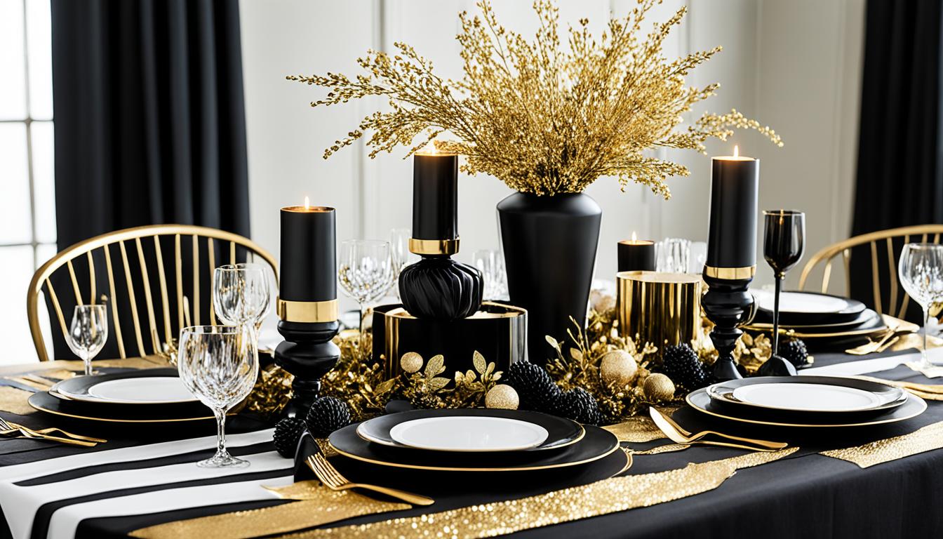 Elegant Black and Gold Table Decor Ideas
