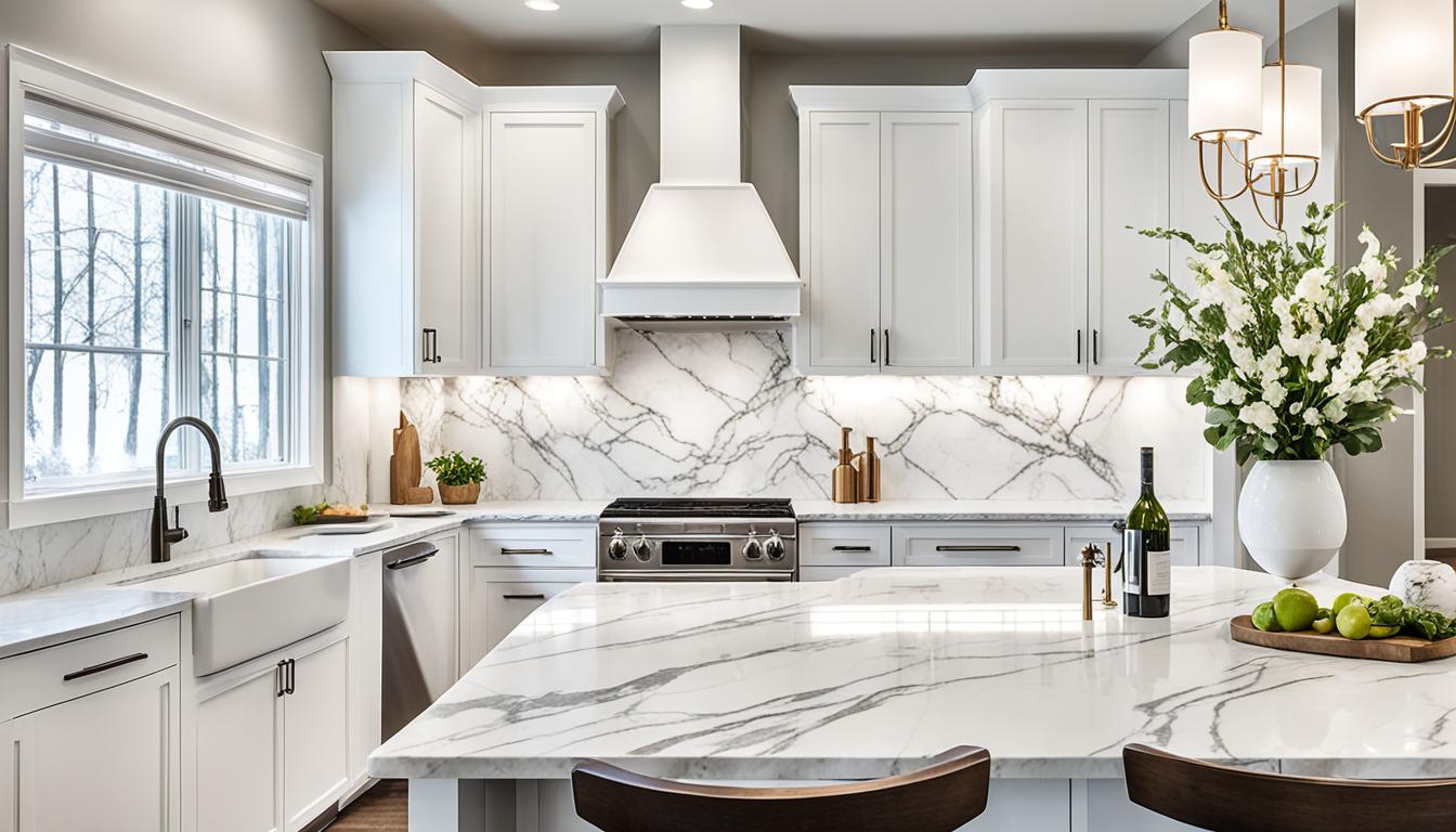 Elegant Calacatta Quartz Backsplash Ideas for Kitchens