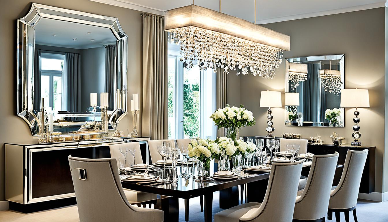 Elegant Dining Room Wall Decor with Mirrors