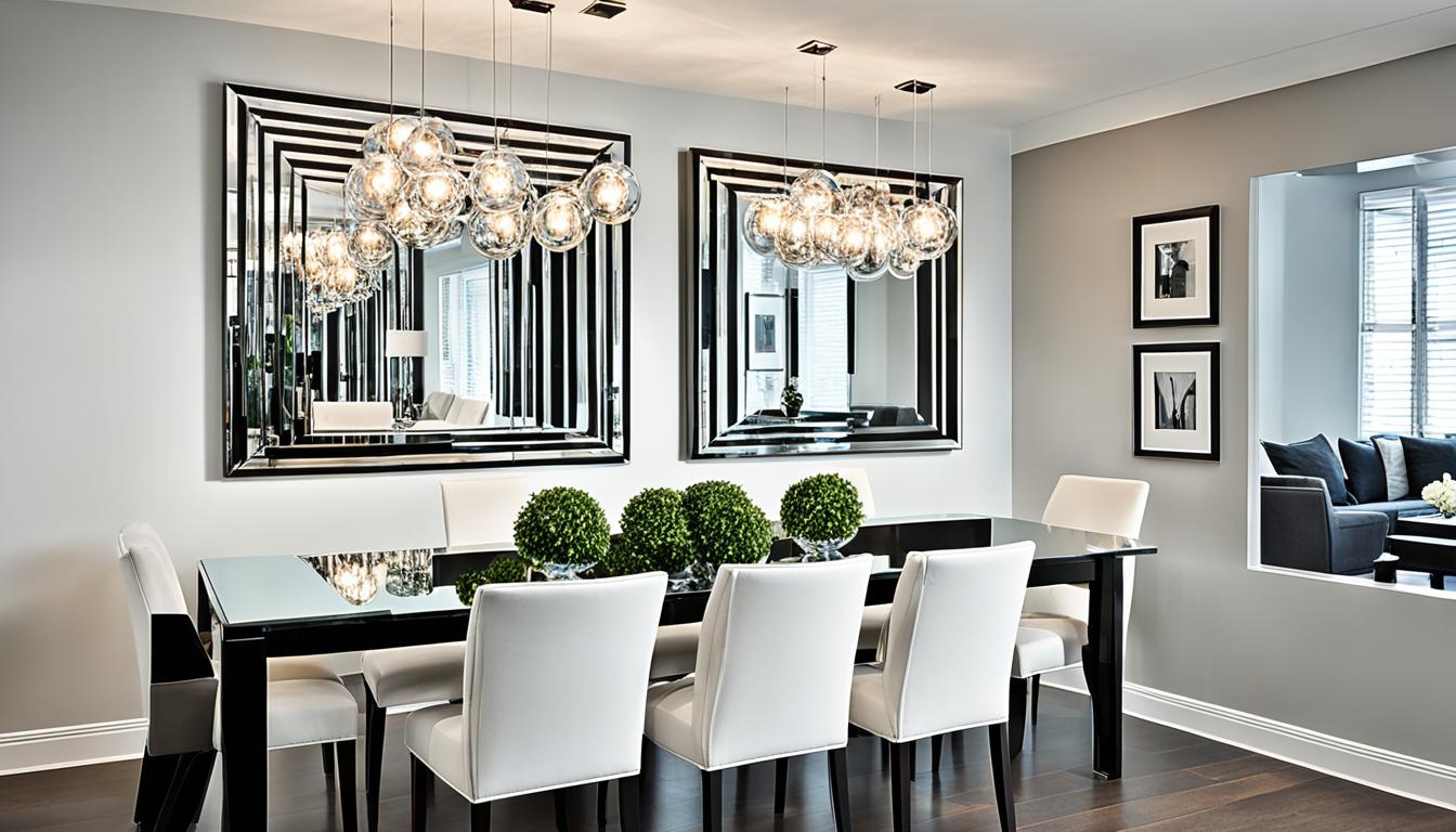Reflective Dining Room Decor with Mirrors