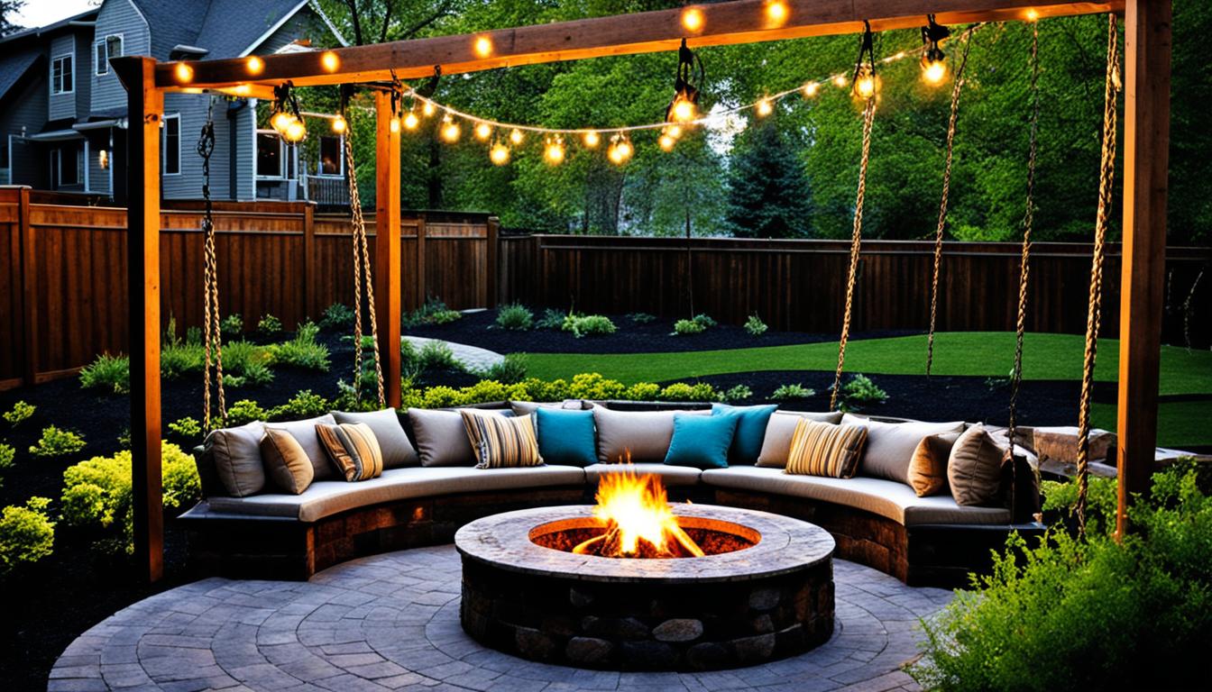 Cozy Fire Pit Ideas with Swings for Your Backyard