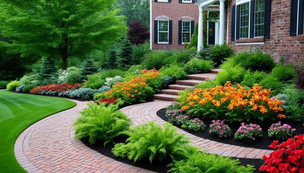 Front Yard Brick Landscaping Ideas for Curb Appeal