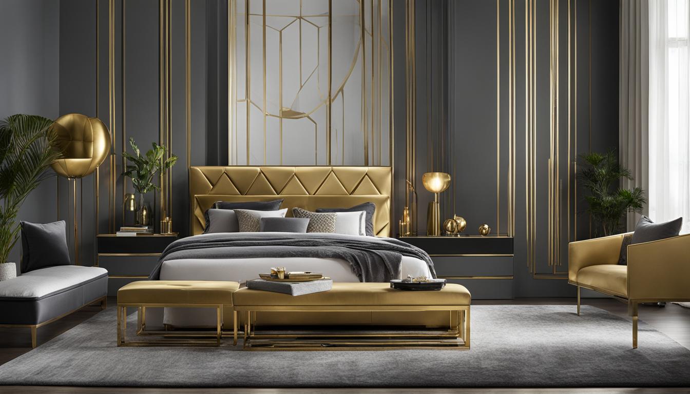 Elegant Grey and Gold Bedroom Inspirations