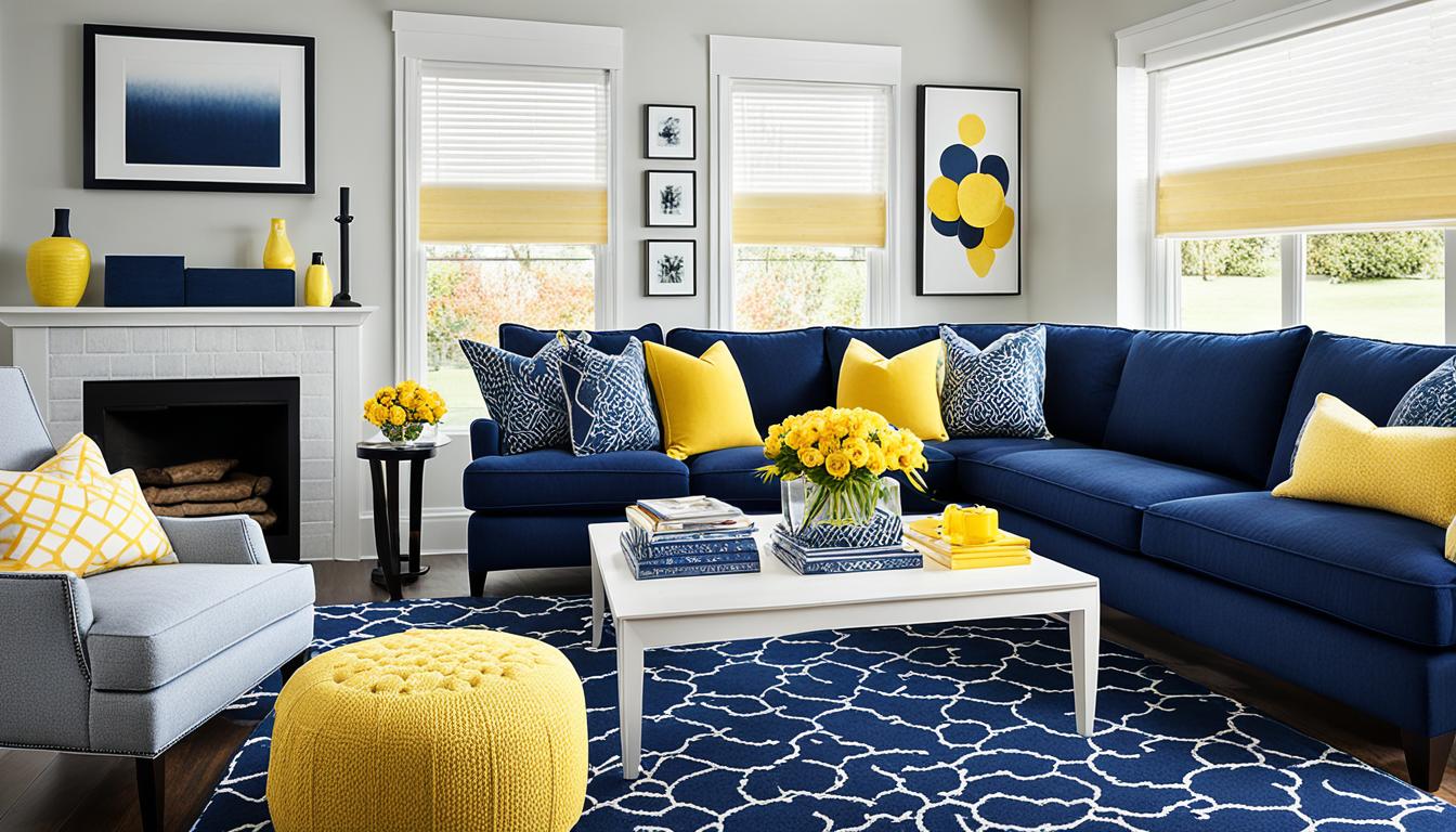 Navy Blue and Yellow Living Room Decor Tips